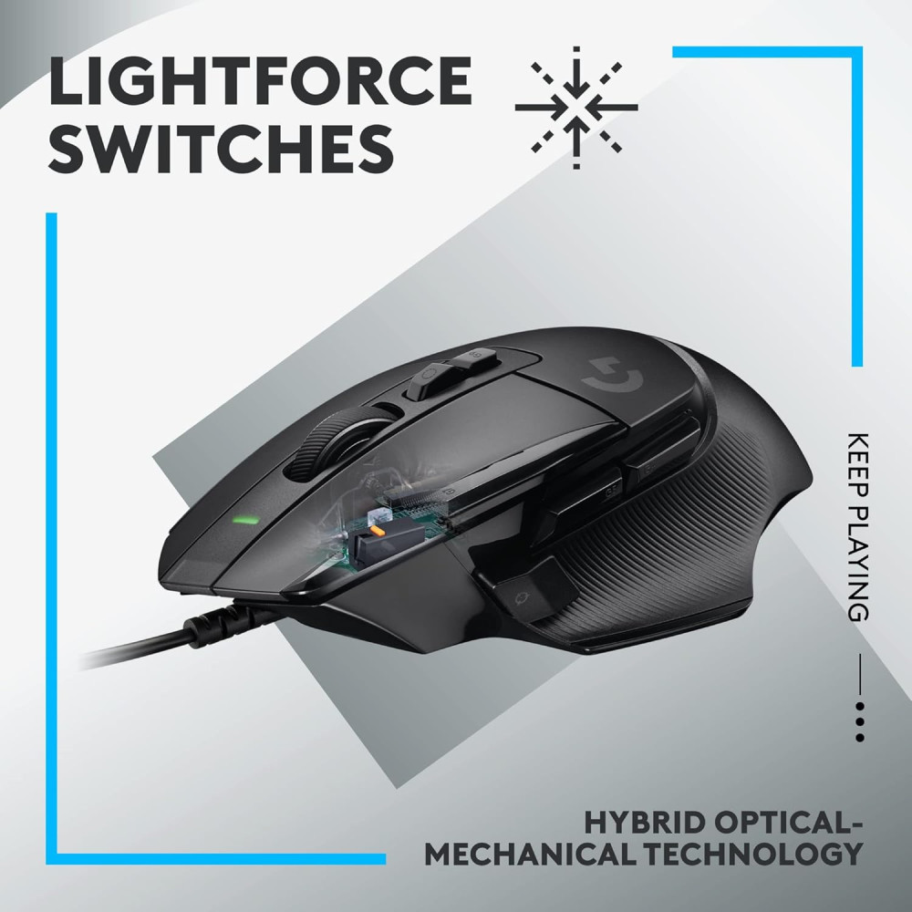 Logitech G502 X Wired Gaming Mouse LIGHTFORCE Hybrid black | ICE GAMES