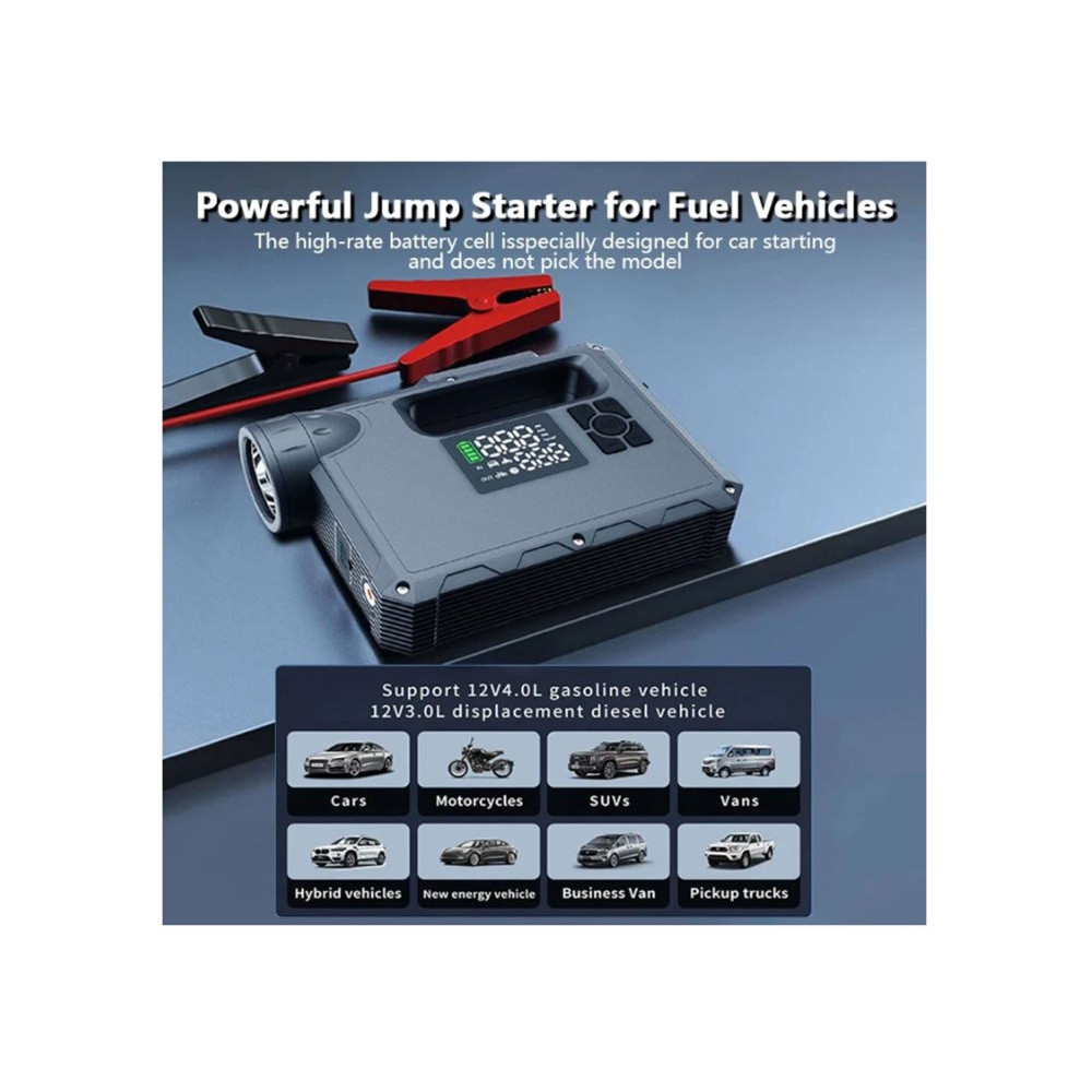 Portable Multifunctional Jump Starter with Air Compressors and ...