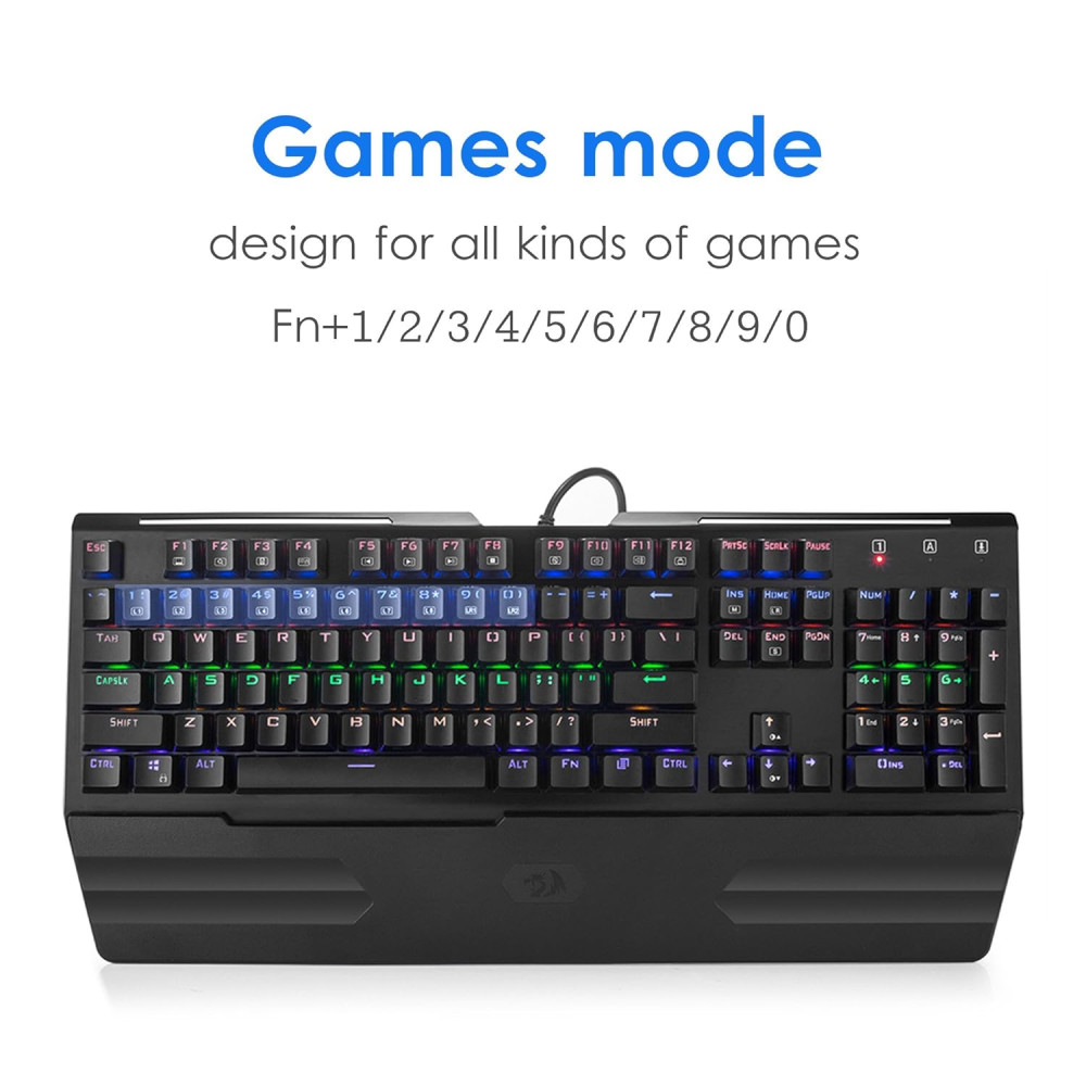 Redragon K560 Hara Mechanical Gaming Keyboard Backlit Rainbow Led Gamer ...