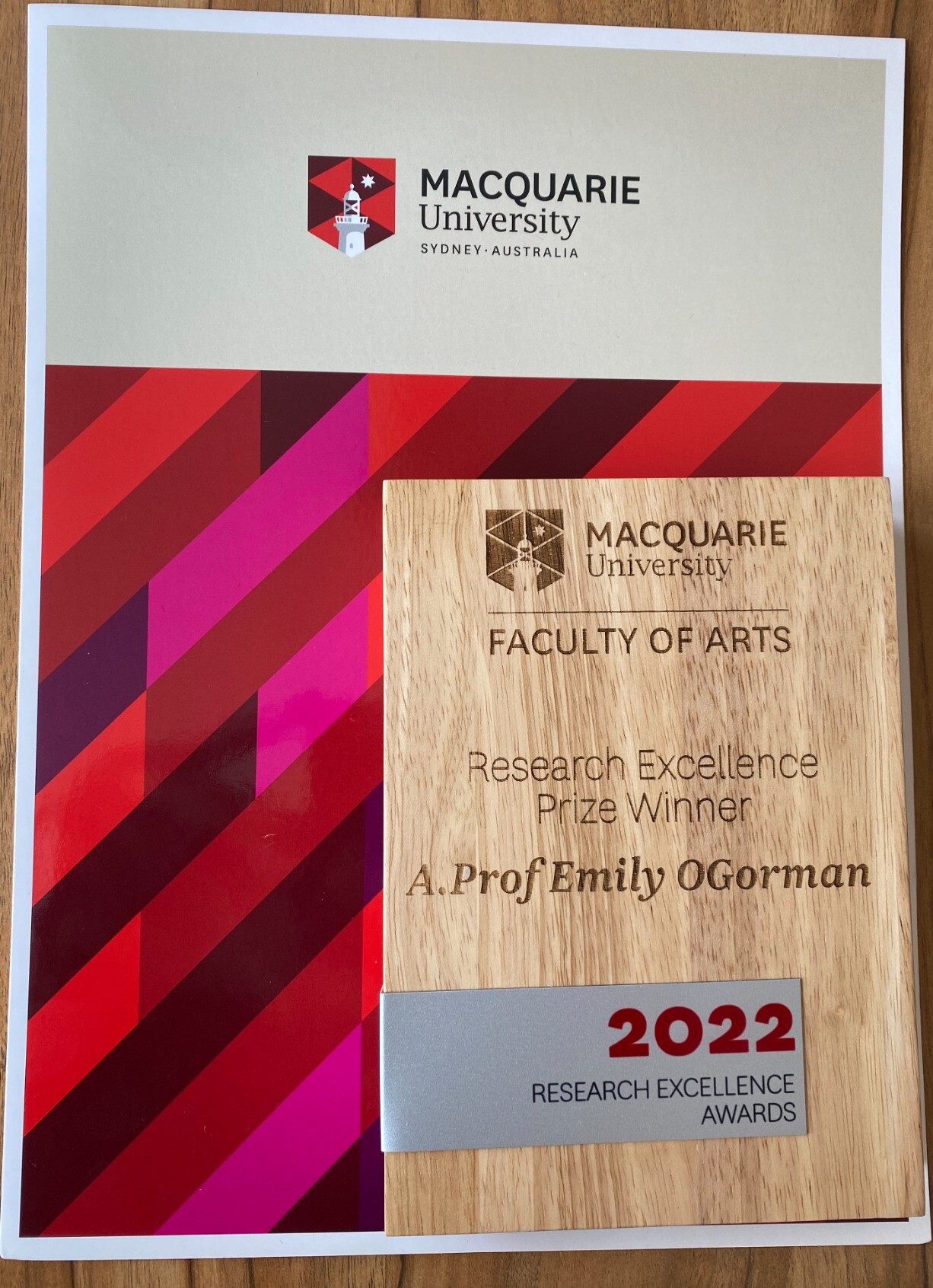 Emily O’Gorman: "Honoured to have recently been awarded the Facult ...