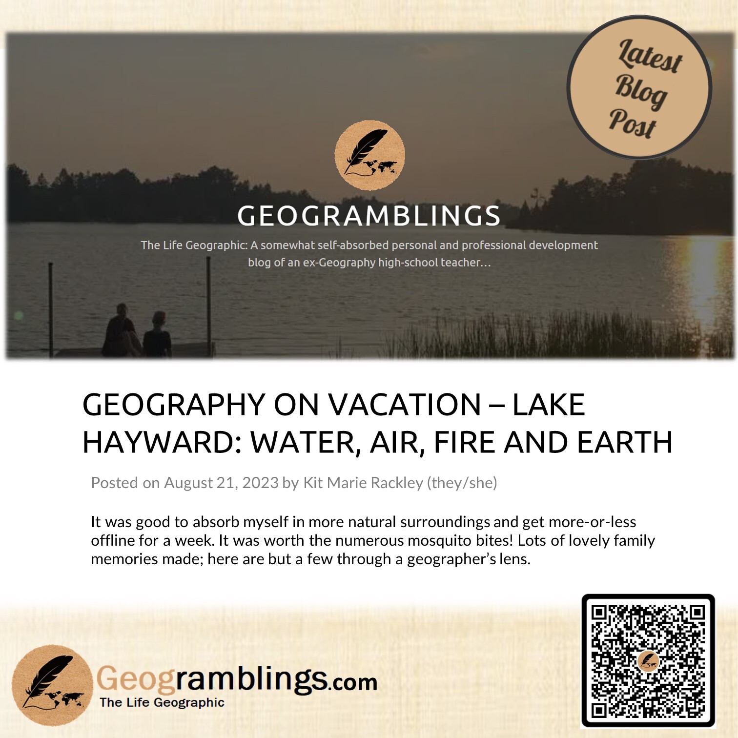 Kit Marie Rackley 🦊🌊 MCCT: "🆕🌍🖊 NEW BLOG POST! "Geography on Vacation ...