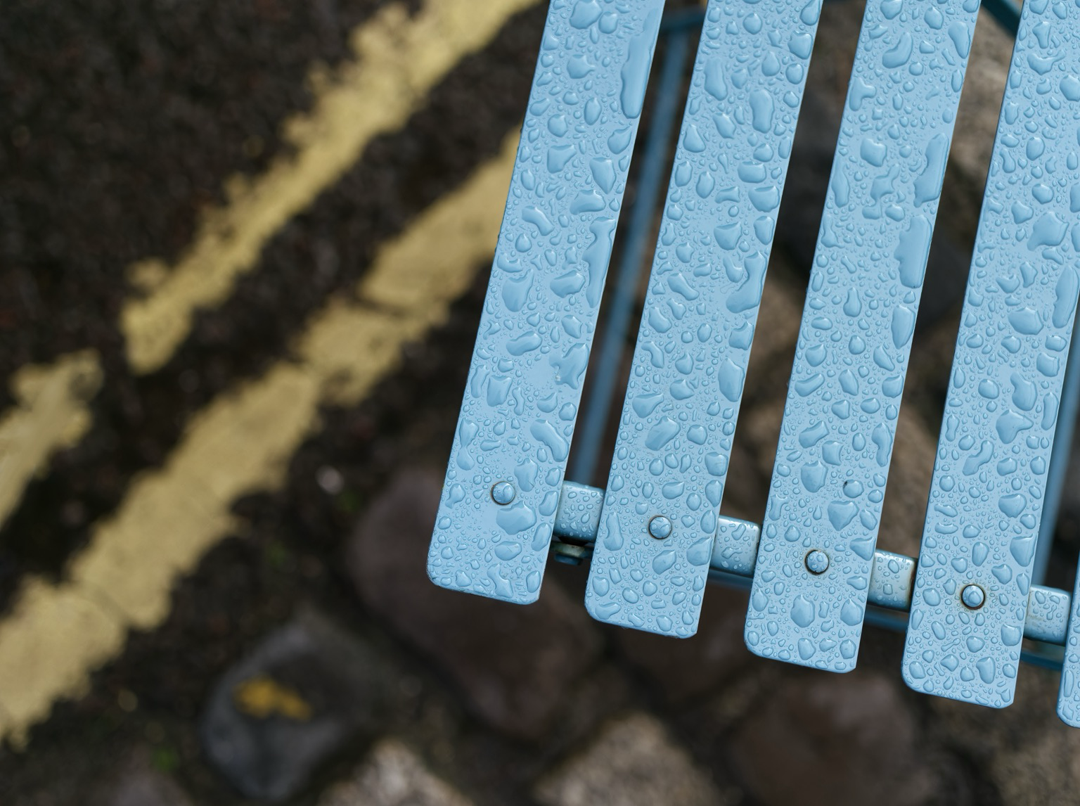 Andrew Martin: "Wet blue chair. Ragged yellow lines. #photograph ...