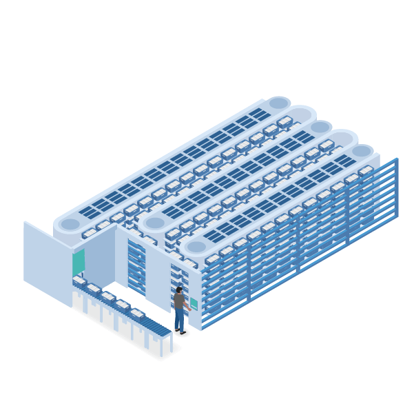 Lagersystem – Umlaufregale – horizontal | MM Solutions