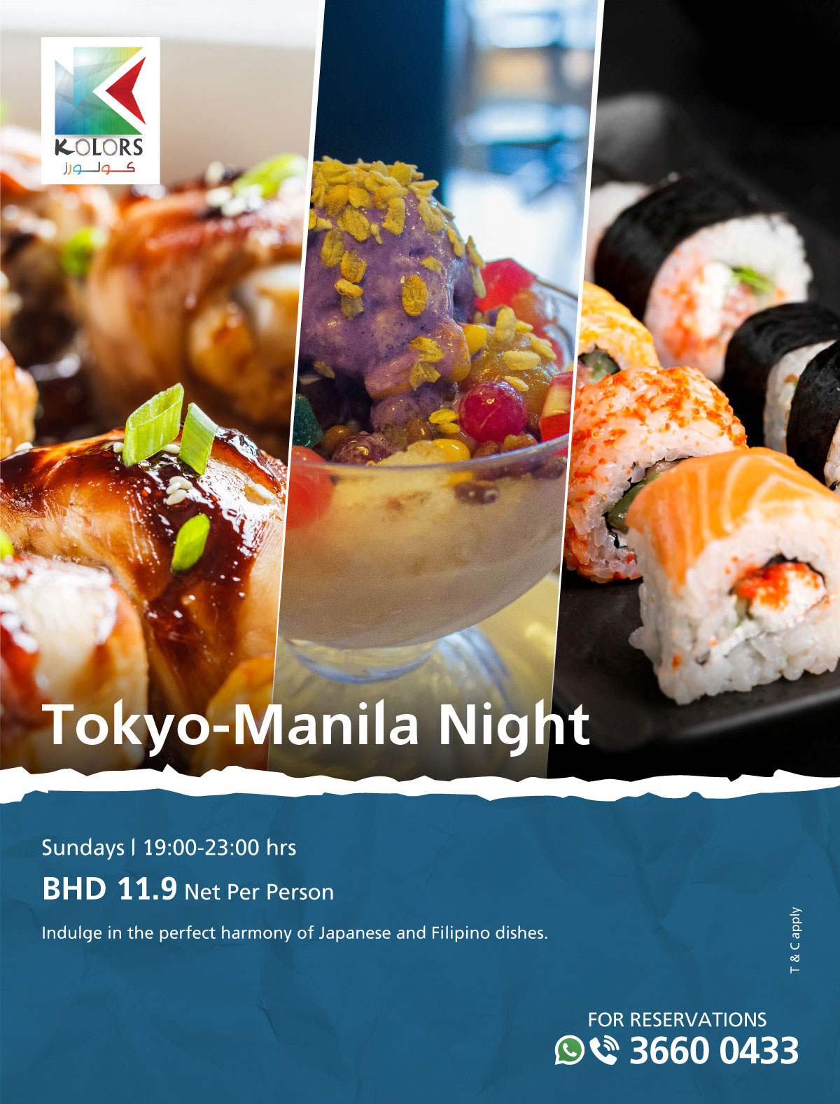 TOKYO-MANILA NIGHT - The K Hotel Bahrain | Bahrain Hotel in Juffair ...